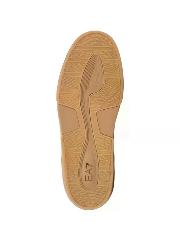EA7 Contrasting-panel Leather Sneakers