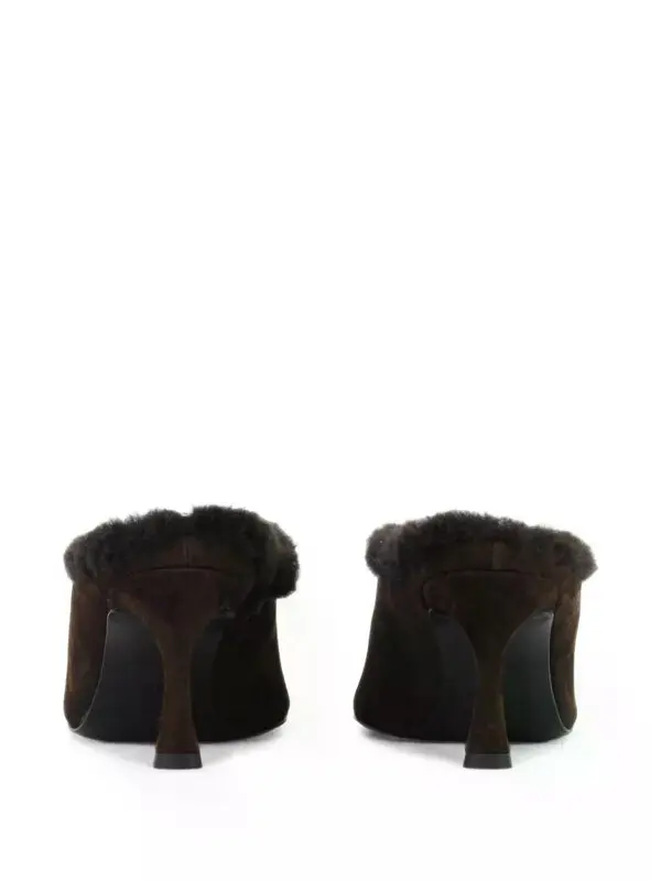 GUGLIELMO ROTTA Shearling-trim Suede Mules