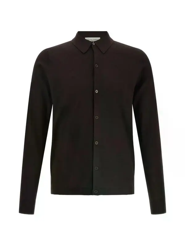 LARMERI STUDIO Button-up Long-sleeved Polo Shirt