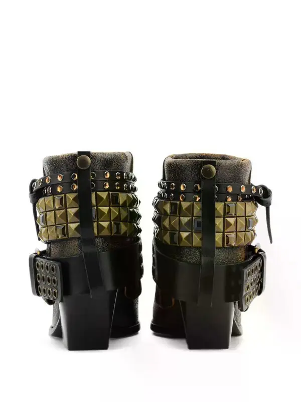 Elena Iachi Petra Stud-embellished Leather Ankle Boots