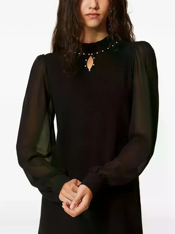 TWINSET Short Knit Dress With Ruffles