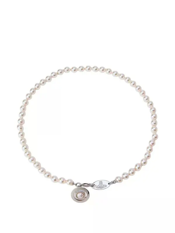 VIVIENNE WESTWOOD Simonetta Logo-pendant Necklace - Neutrals