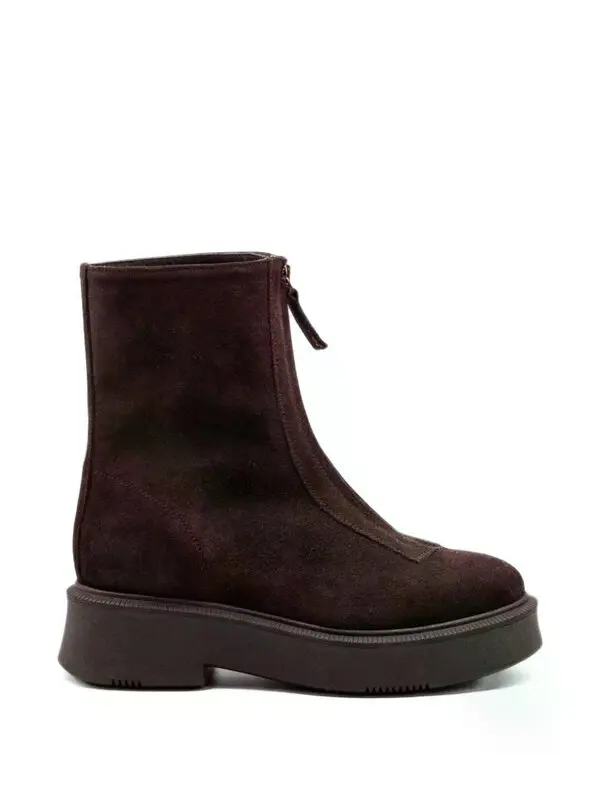 Archive Front-zip Platform Ankle Boots