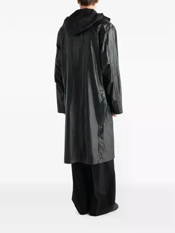 LEMAIRE Long Raincoat In Coated Linen And Cotton Blend