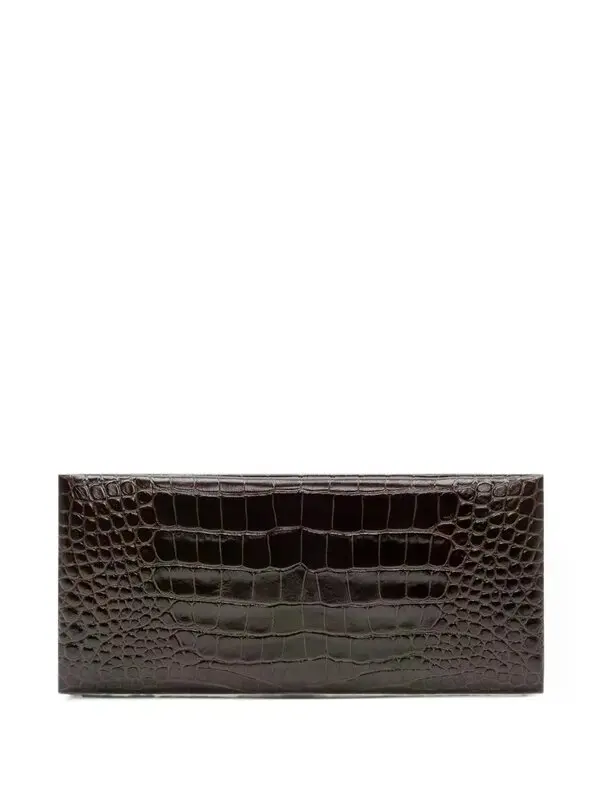 TOM FORD Tumbled Printed Crocodile-leather Arc Clutch