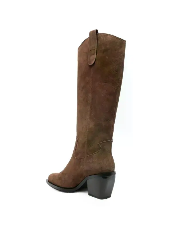 LINDA BAUMANN Pointed-toe Suede Boots