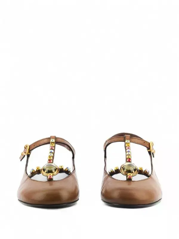 Etro Embellished T-bar Slingback Ballet Flats