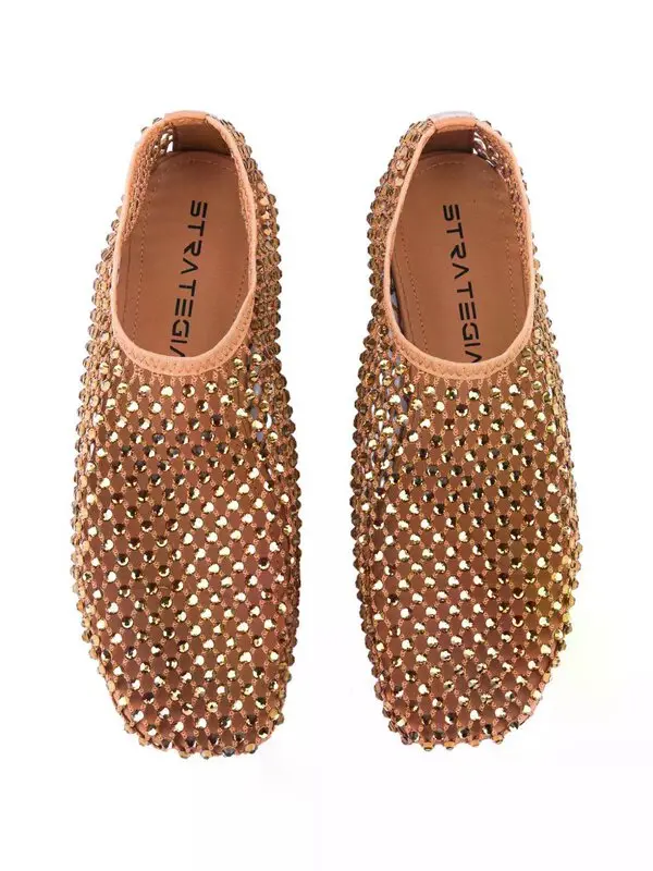STRATEGIA SHOES Crystal-embellished Ballet Flats