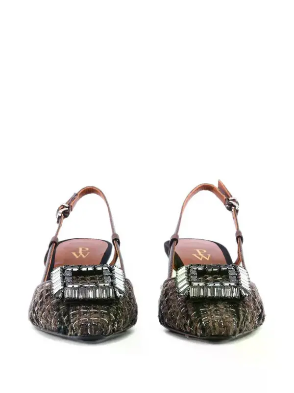 PAUL WARMER Loulou Crystal-buckle Boucle Pumps