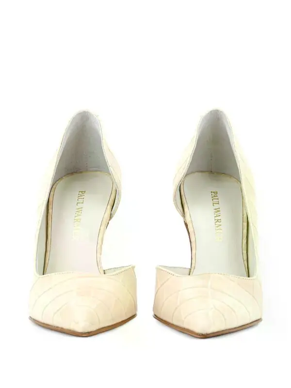 PAUL WARMER Crocodile-effect D'orsay Pumps