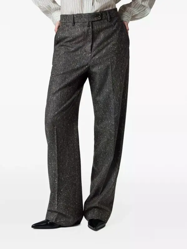 Paul Smith Charcoal Donegal Wool Straight-leg Trousers