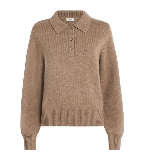 Almada Label Wool-cashmere Polo Sweater