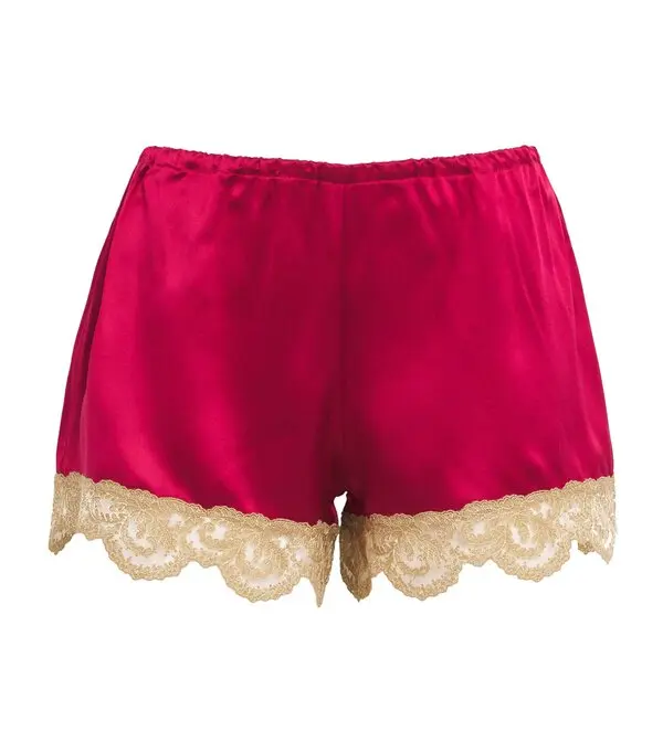 LORETTA CAPONI Silk Lace Celine Shorts