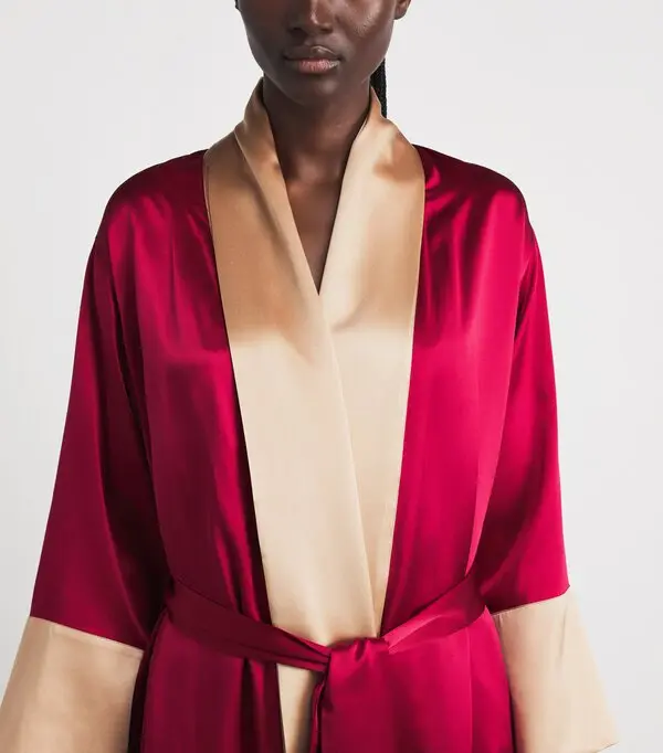 Loretta Caponi Silk Porzia Long Robe