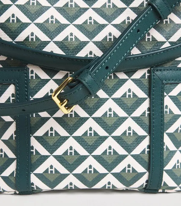 Harrods Coated Canvas Geometric Bucket Bag