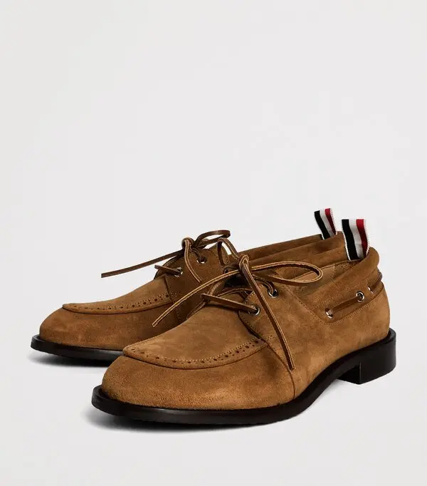 THOM BROWNE Suede Boat Shoes
