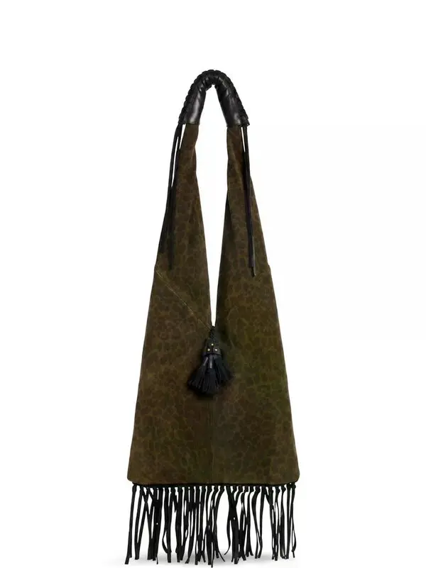 Jérôme Dreyfuss Aram Leopard-print Fringed Shoulder Bag - Brown