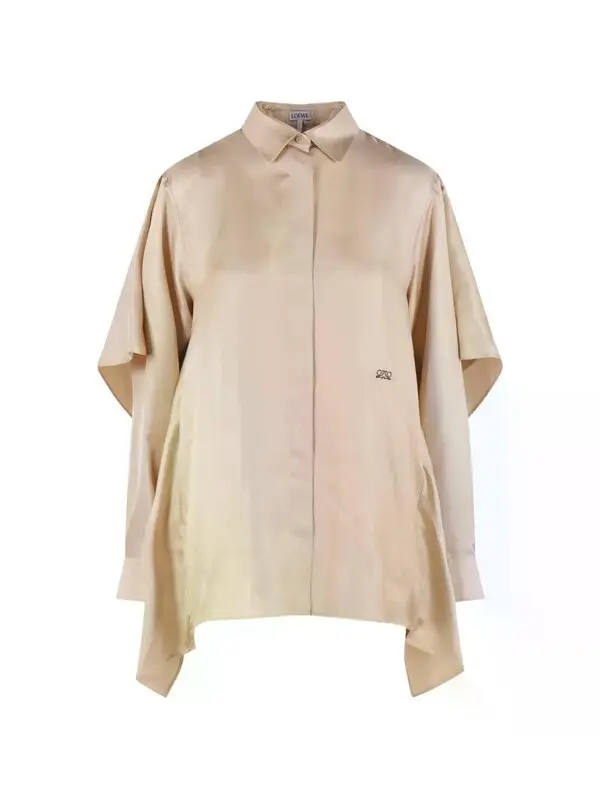 Loewe Cape Shirt In Silk - Neutrals
