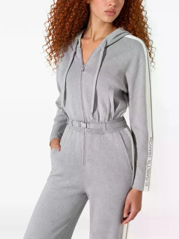 Elisabetta Franchi Belted Hooded Jumpsuit