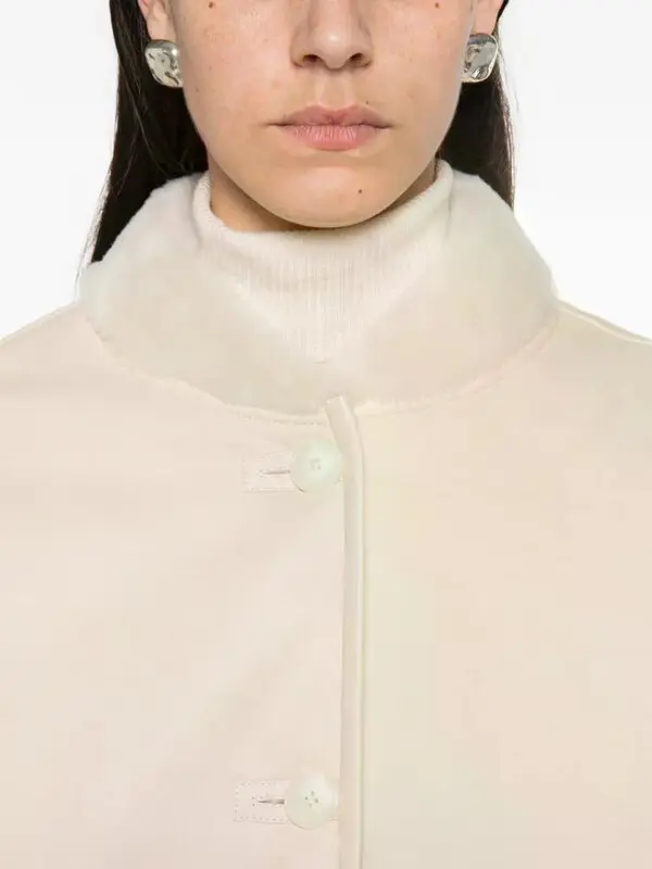 YVES SALOMON Leather Button-up Jacket