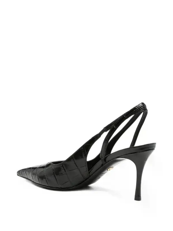 FERRAGAMO Dafne Croc-effect Slingback Pumps