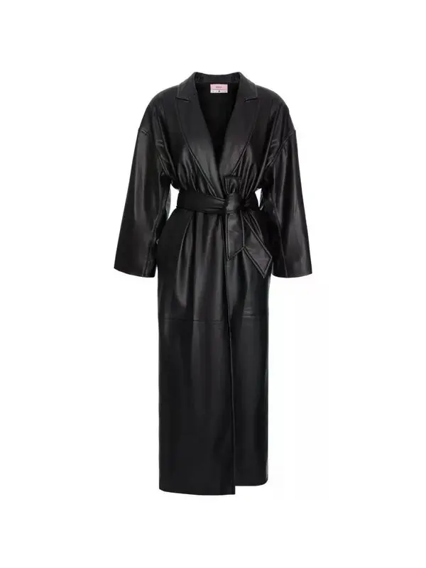 MANURI Beatrix Faux-leather Trench Coat