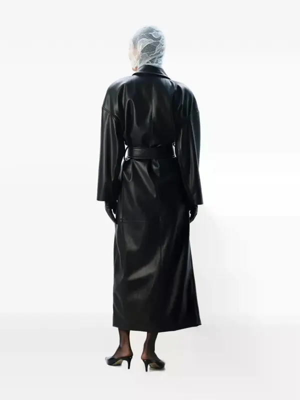 MANURI Beatrix Faux-leather Trench Coat