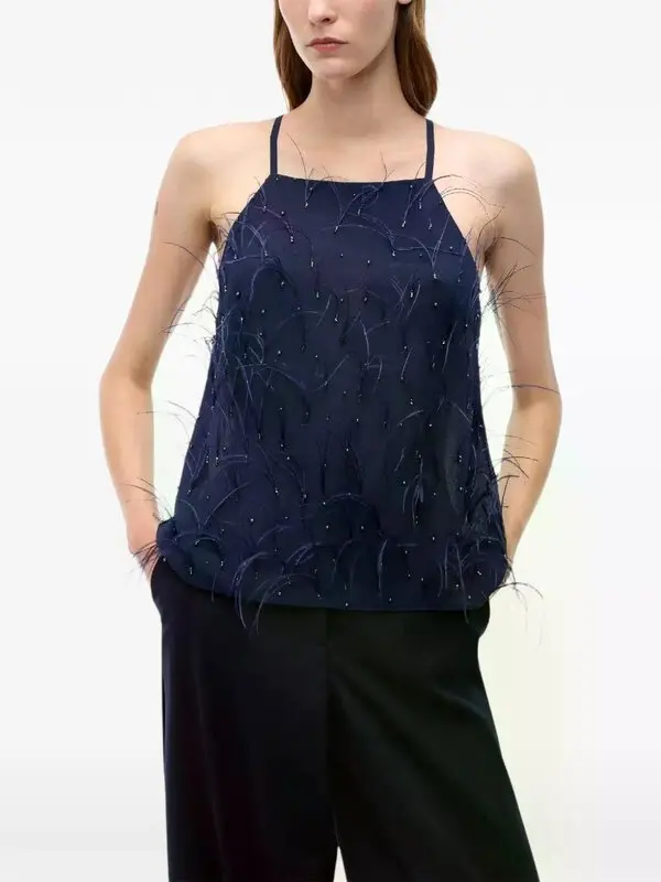 Pinko Fluid Top With Feather Detailing