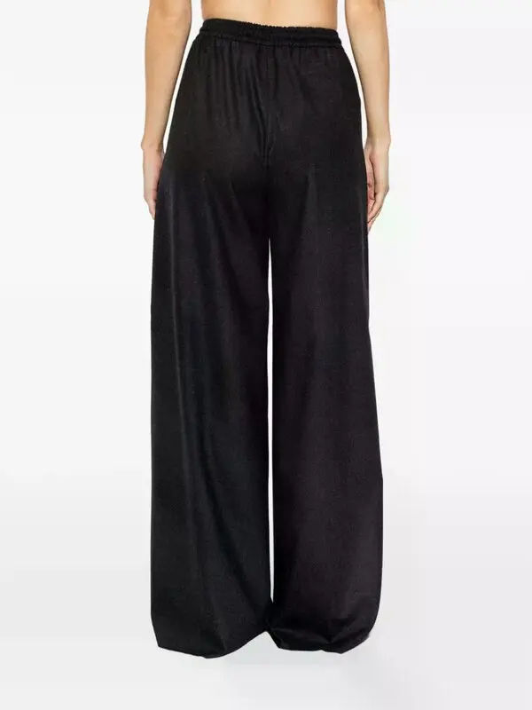 Max Mara Wool Flannel Wide-leg Trousers Dark