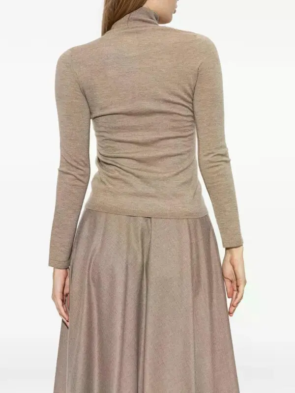 Max Mara Cashmere Yarn Polo-neck Sweater Sand