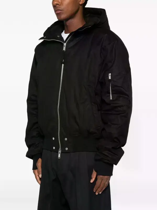 THOM KROM Zip-fastening Hooded Bomber Jacket