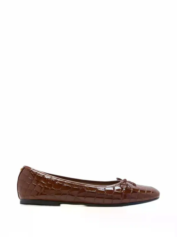 Sam Edelman Alie Croc-effect Leather Ballet Flats