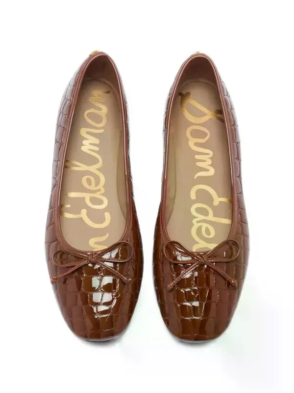 Sam Edelman Alie Croc-effect Leather Ballet Flats