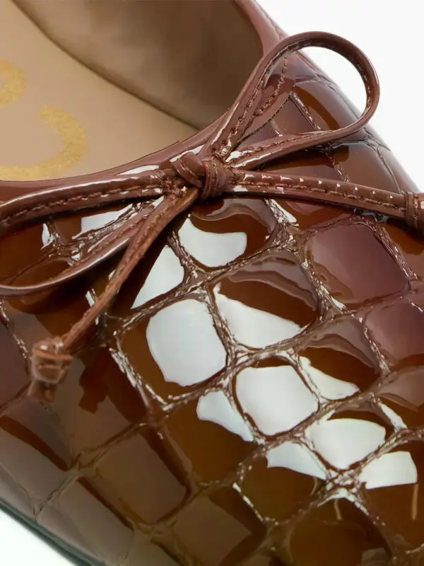 Sam Edelman Alie Croc-effect Leather Ballet Flats