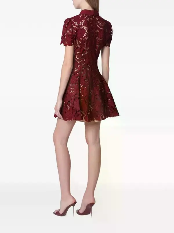SELF-PORTRAIT Burgundy Lace Mini Dress