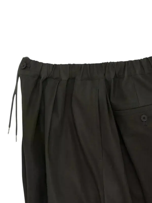 STILL BY HAND Cotton-twill Drawstring Tapered Trousers