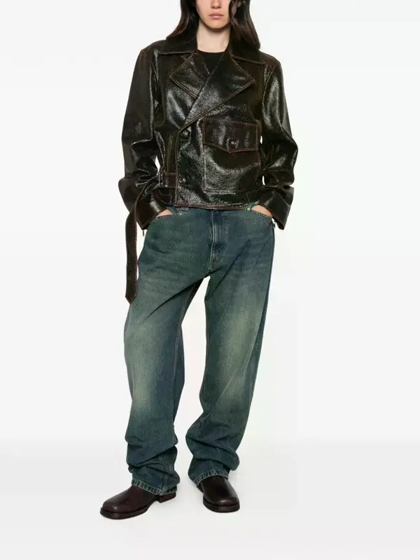 SANDERLAK Flap-pocket Leather Jacket