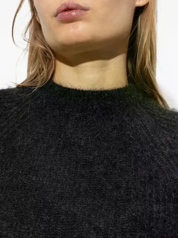 Max Mara Mélange Mohair Cropped Jumper Dark