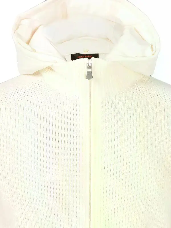 GRAN SASSO Ribbed-knit Hooded Jacket
