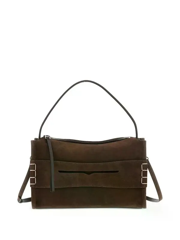 JW Anderson Medium Loafer Suede Shoulder Bag - Brown