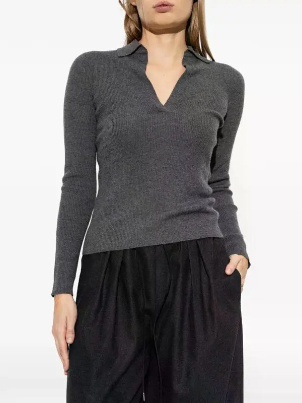 Max Mara Cashmere Yarn Polo Sweater Dark
