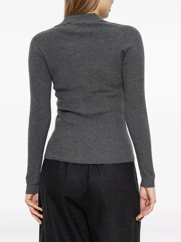 Max Mara Cashmere Yarn Polo Sweater Dark