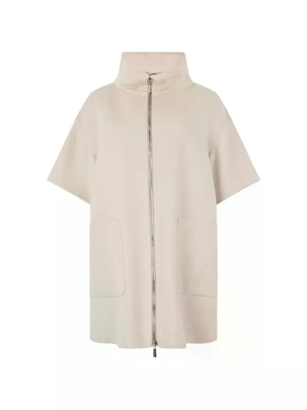 MOORER Short-sleeve High-neck Oversized Coat