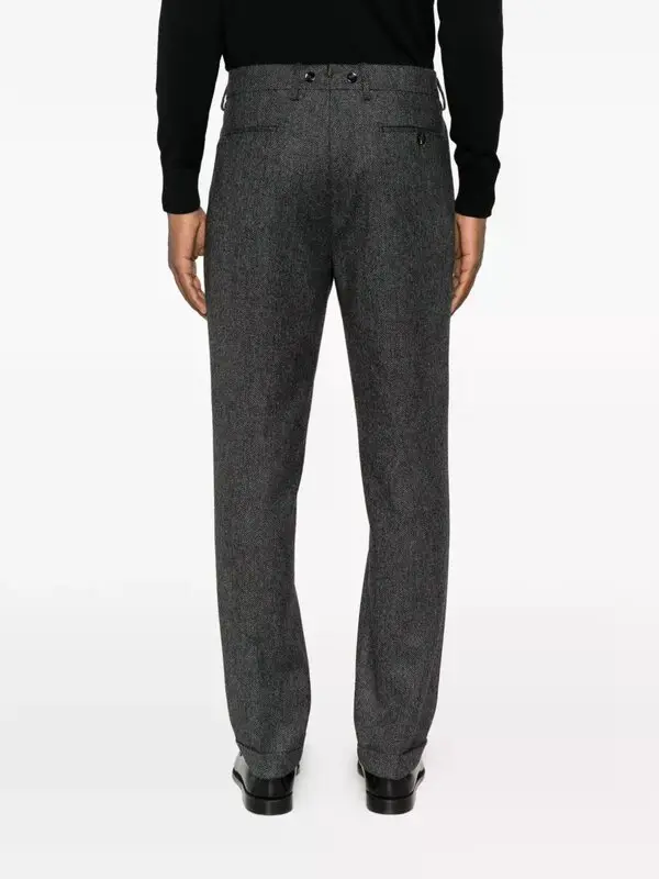 BERWICH Barber Herringbone-pattern Wool Trousers