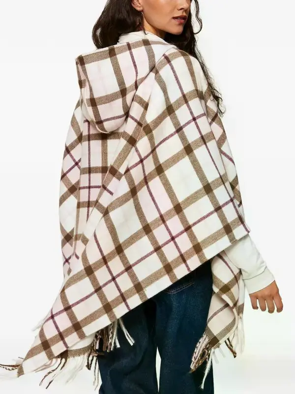 TWINSET Check-print Hooded Cape