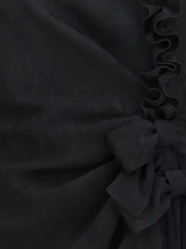 Alessandra Rich Ruffled Silk-jacquard Dress - Black