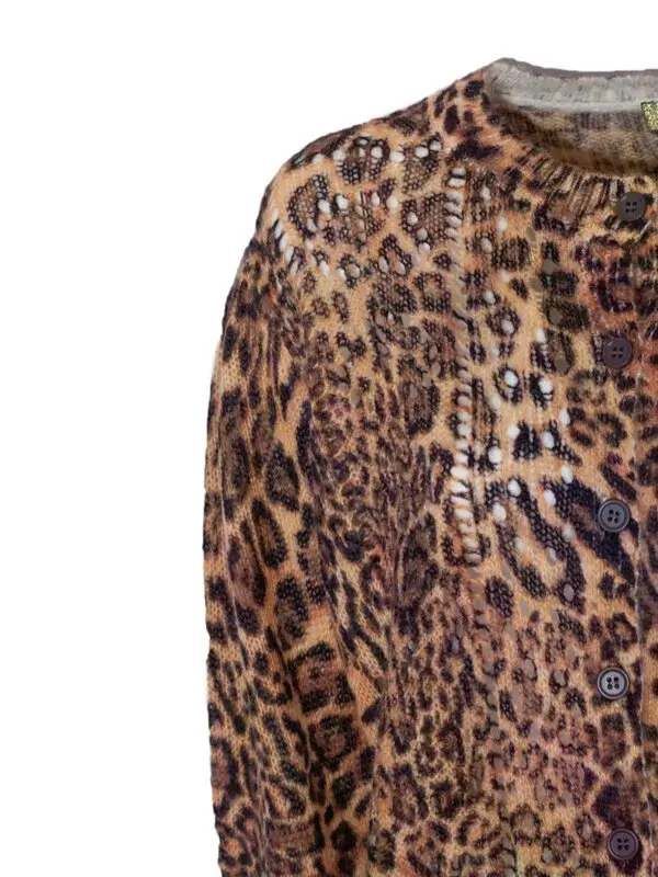Pho Firenze Leopard-print Fringed Cardigan