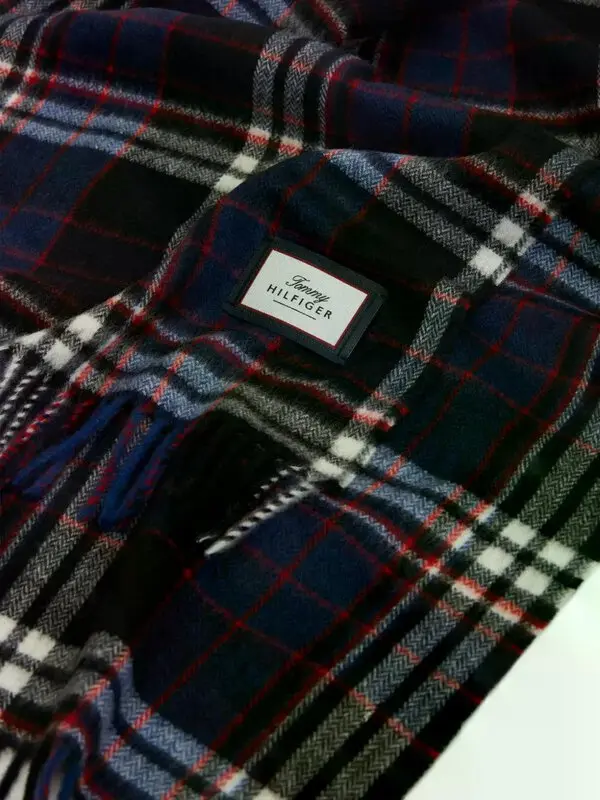 Tommy Hilfiger Check-pattern Fringed Scarf