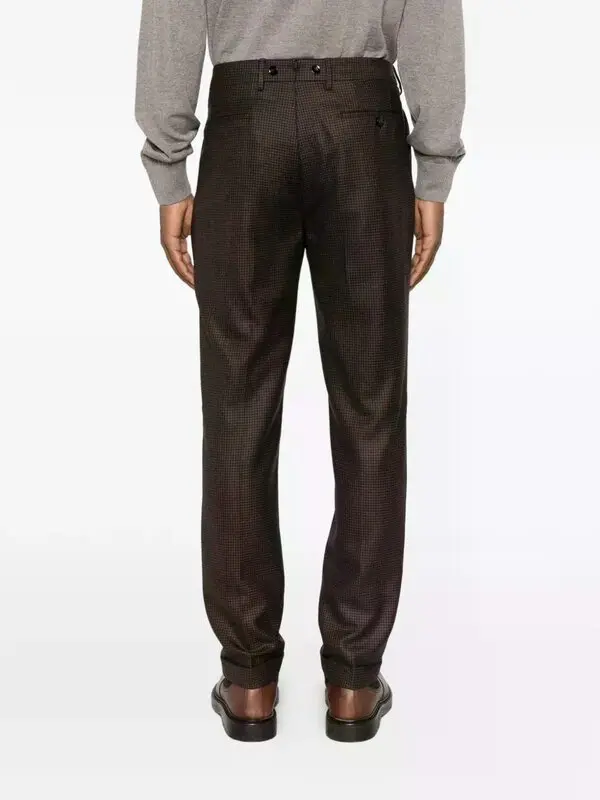 BERWICH Barber Houndstooth-pattern Pleated Trousers