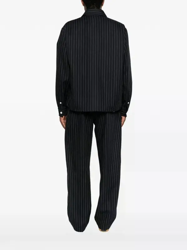 DRÔLE DE MONSIEUR Pinstripe-pattern Patch-detail Shirt